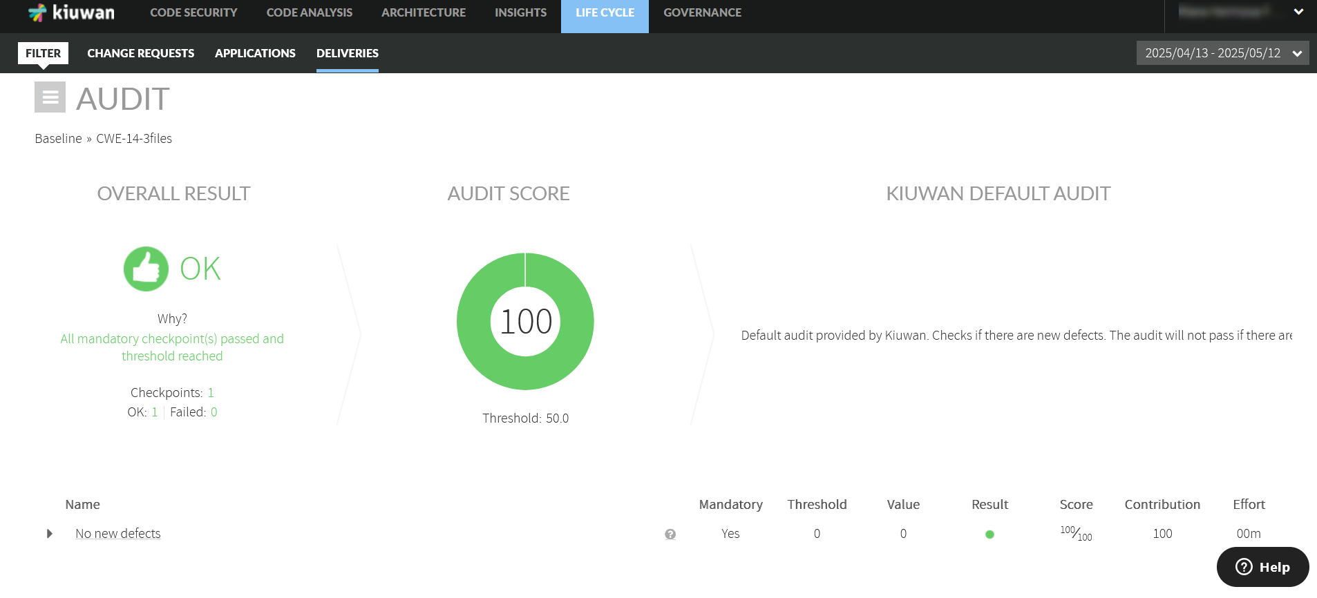 Audits Overview – Kiuwan