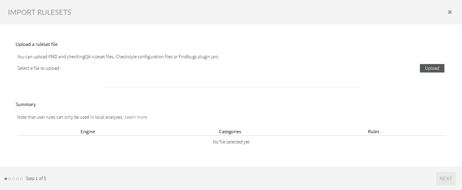 Importing data from PMD, Checkstyle, Findbugs and checKingQA – Kiuwan