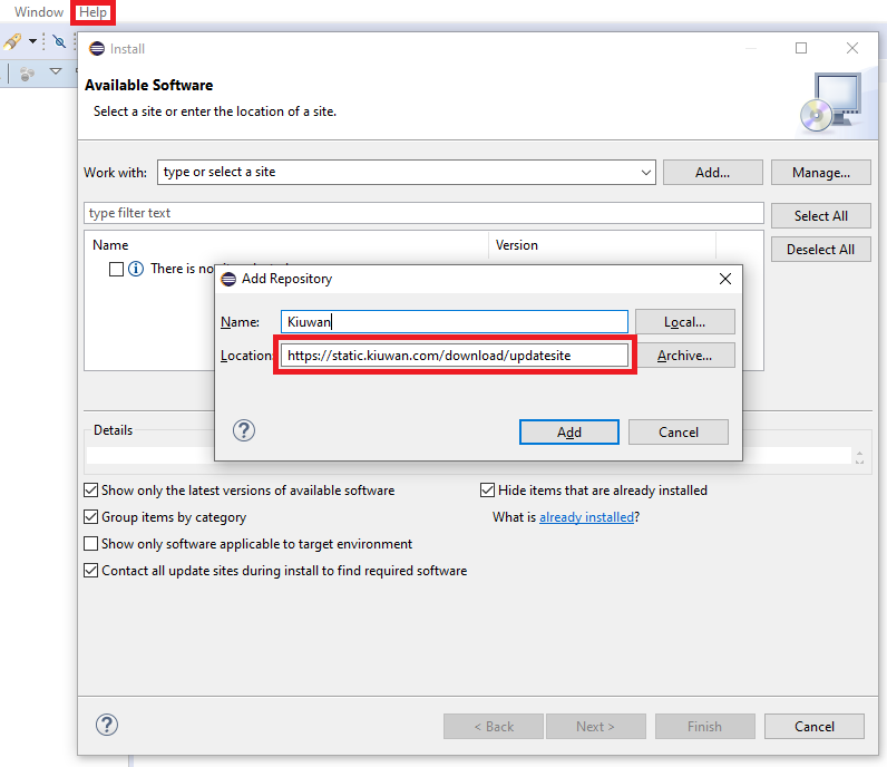 Eclipse-based IDEs - Installation – Kiuwan