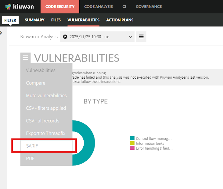 Static Analysis Results Interchange Format (SARIF) Exports – Kiuwan